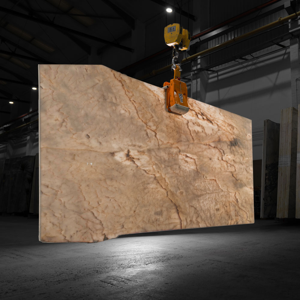 Calacatta Amber Marble Slabs | Fast Delivery | Starel Stones