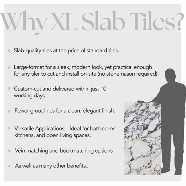 Statuario Venato White Marble XL Slab Tiles | Fast Delivery | Starel Stones