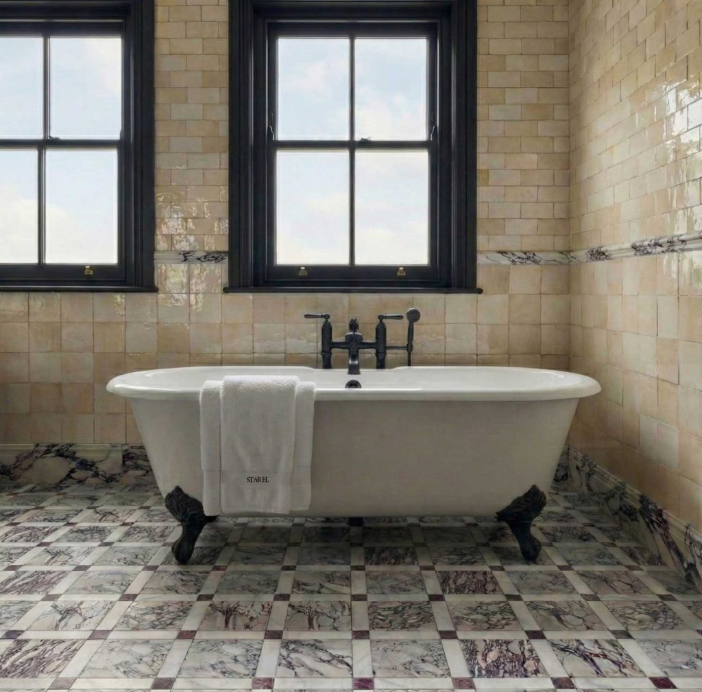 Arabescato Viola Marble Savoy Frame Mosaic - Starel Stones