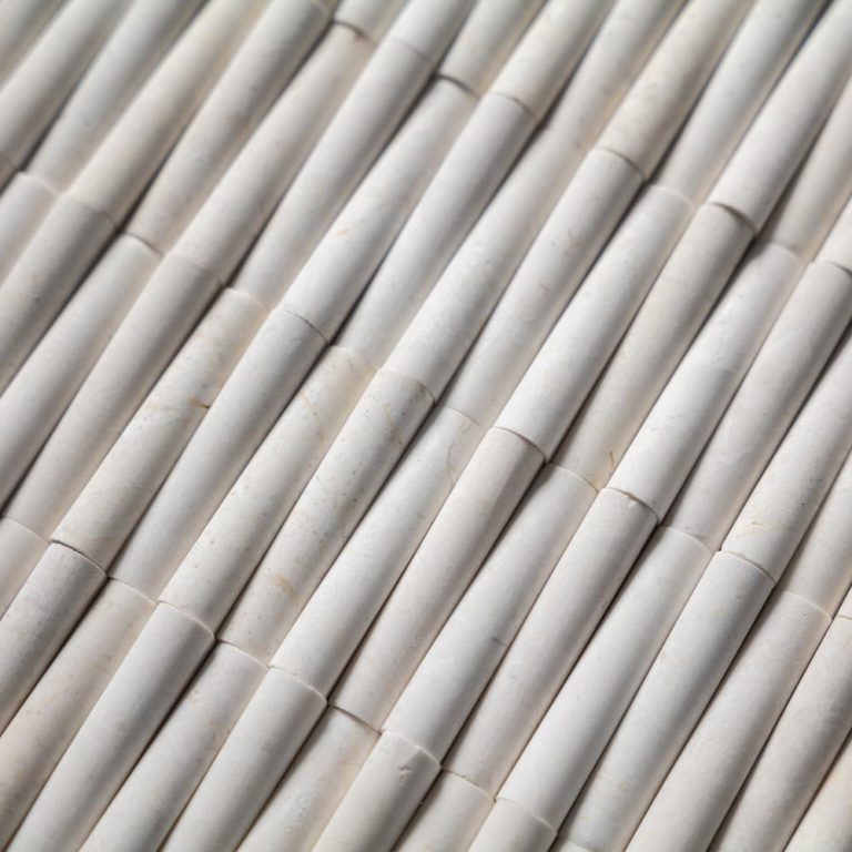White Emperador Marble Bamboo Fluted Mosaic - Starel Stones