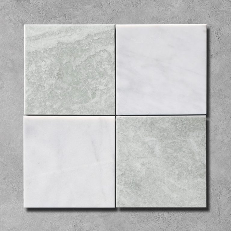 Calacatta White Checker Marble Tile - Starel Stones