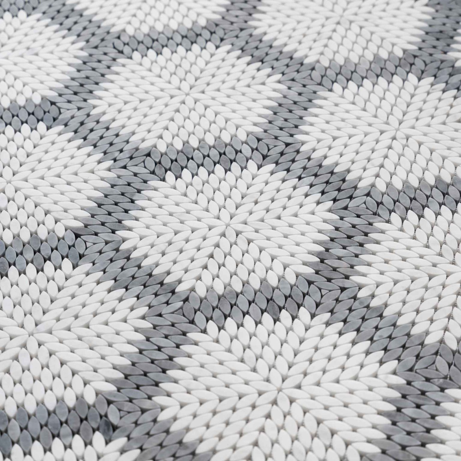 Calacatta and Bluestone Marble Flora Flower Mosaic - Starel Stones