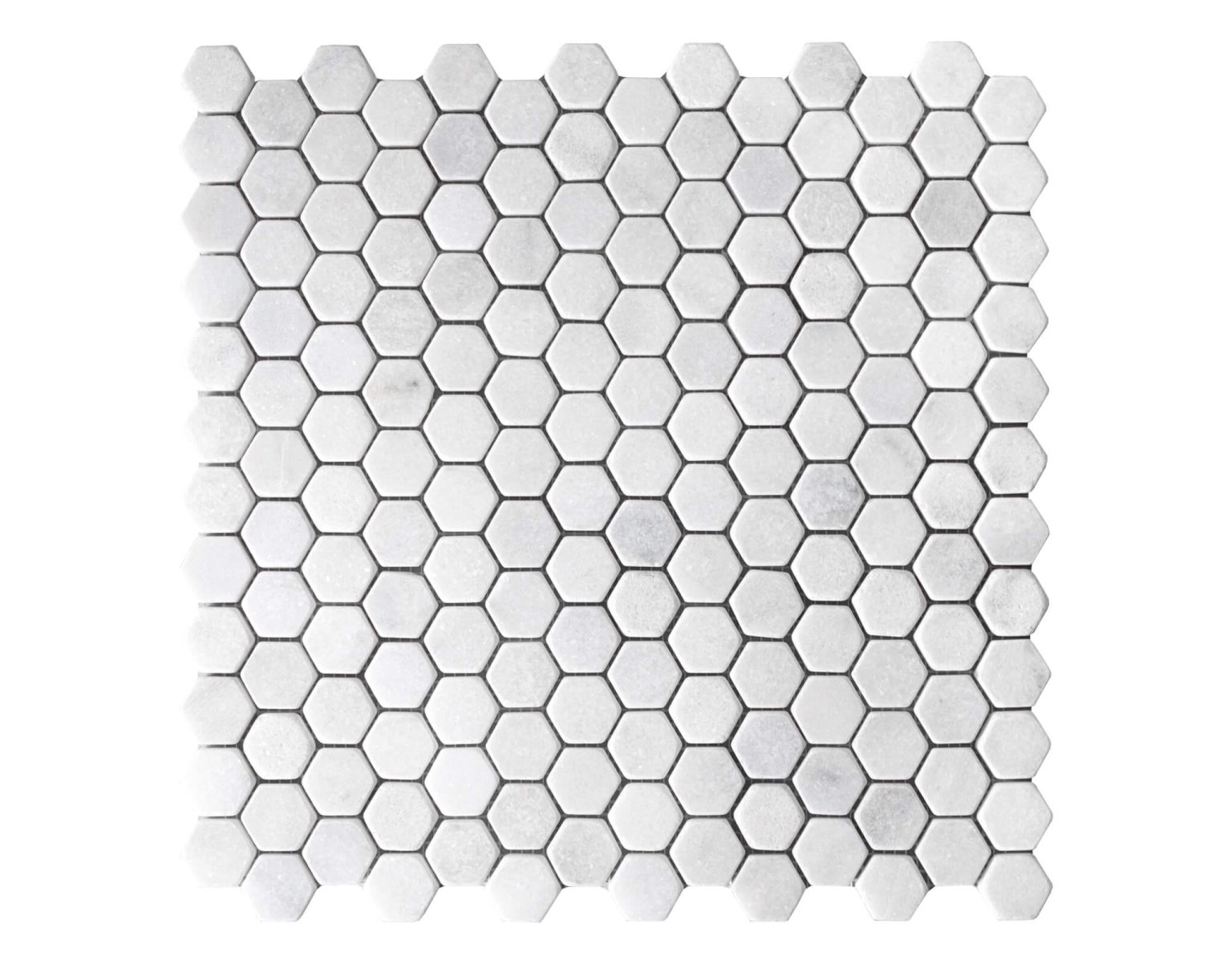 Aegean White Marble Tumbled Penny Hexagon Mosaic - Starel Stones