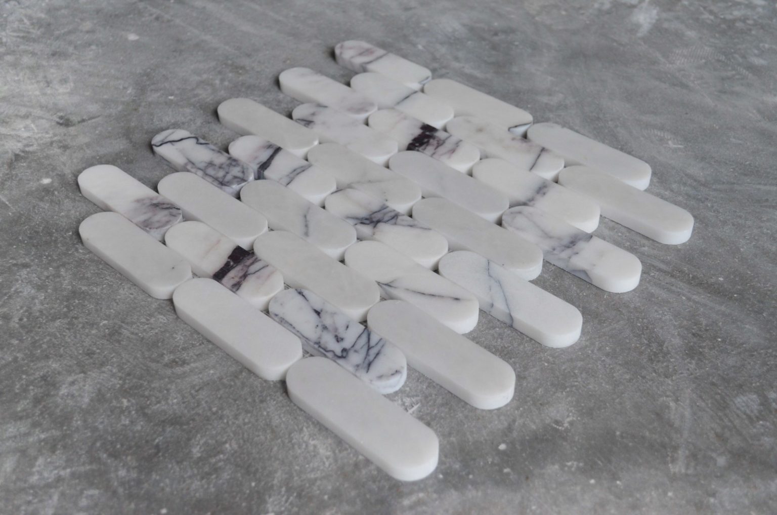 Calacatta Viola Honed Marble Pill Mosaic - Starel Stones