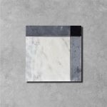 Bluestone and Calacatta white Marble Savoy Frame Mosaic Tiles - Starel ...